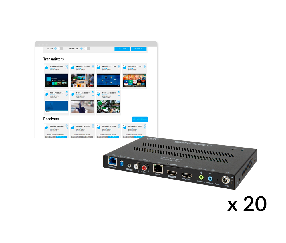 Binary™ 900 Series 4K Media over IP Transmitter - Pack of 20 | Snap One