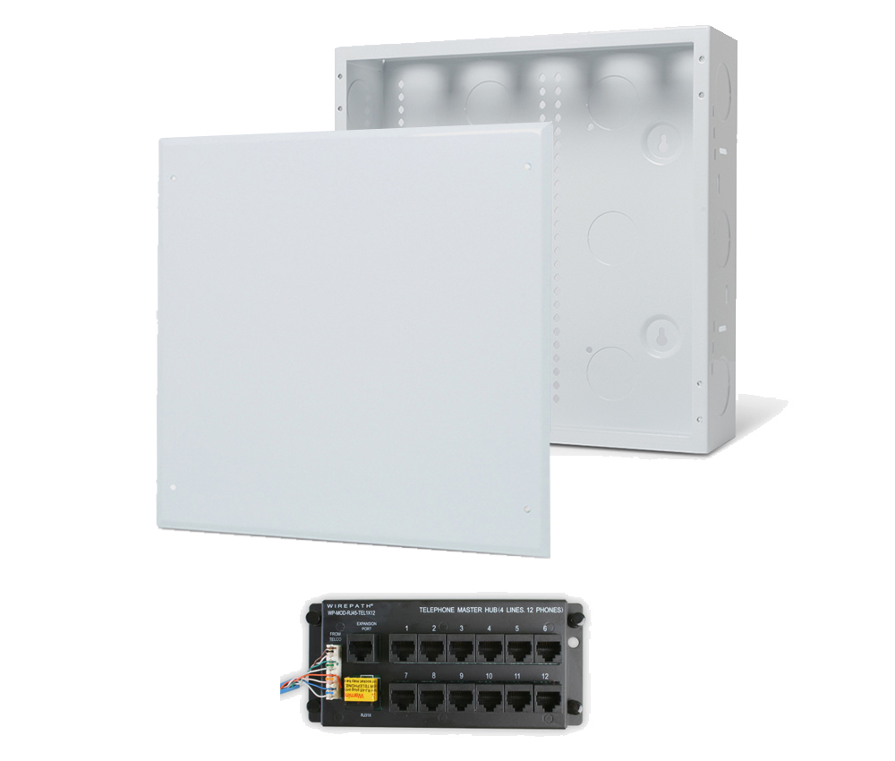 Wirepath™ 14" Enclosure Kit with Flush Metal Door, 1x12 RJ45 Telephone ...