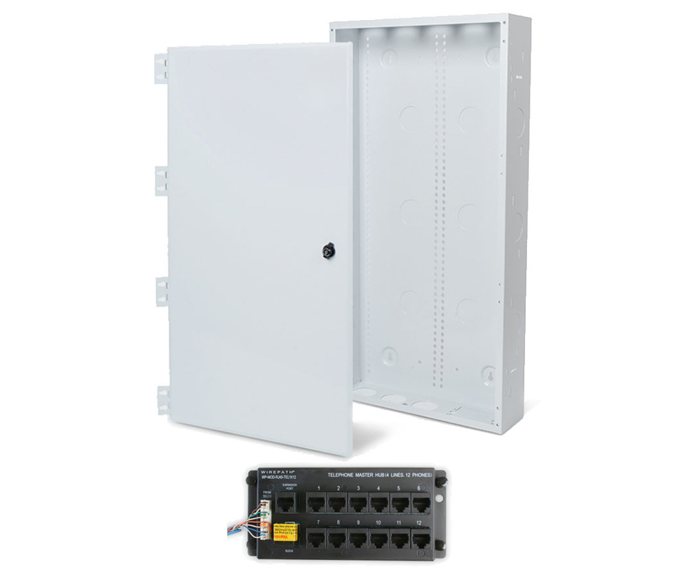 Wirepath™ 28" Enclosure Kit with Hinged Metal Door, & 1x12 RJ45 ...