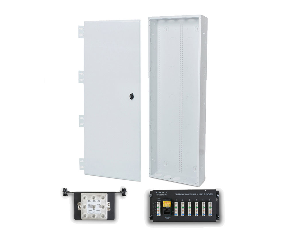 Wirepath™ 40" Enclosure Kit with Hinged Metal Door, 1x6 Telephone, and ...