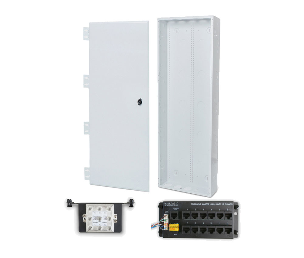 Wirepath™ 40" Enclosure Kit with Hinged Metal Door, 1x12 RJ45 Telephone ...